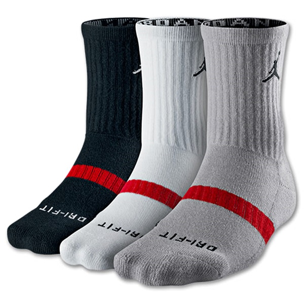 Jordan Calcetines Dri Fit Crew 3 Pares (901/negro/gris/blanco/ro