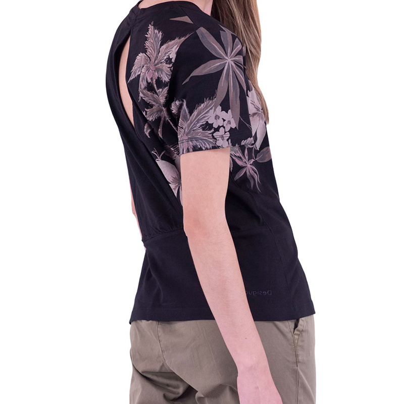 Desigual Tee Crossed Open Back Life (black)