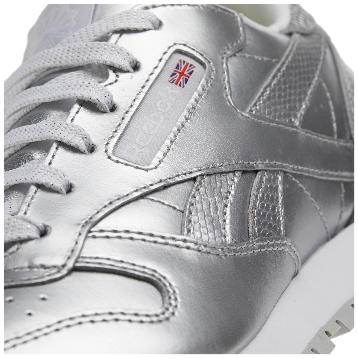 Reebok Classic Leather Metallic Silver Junior